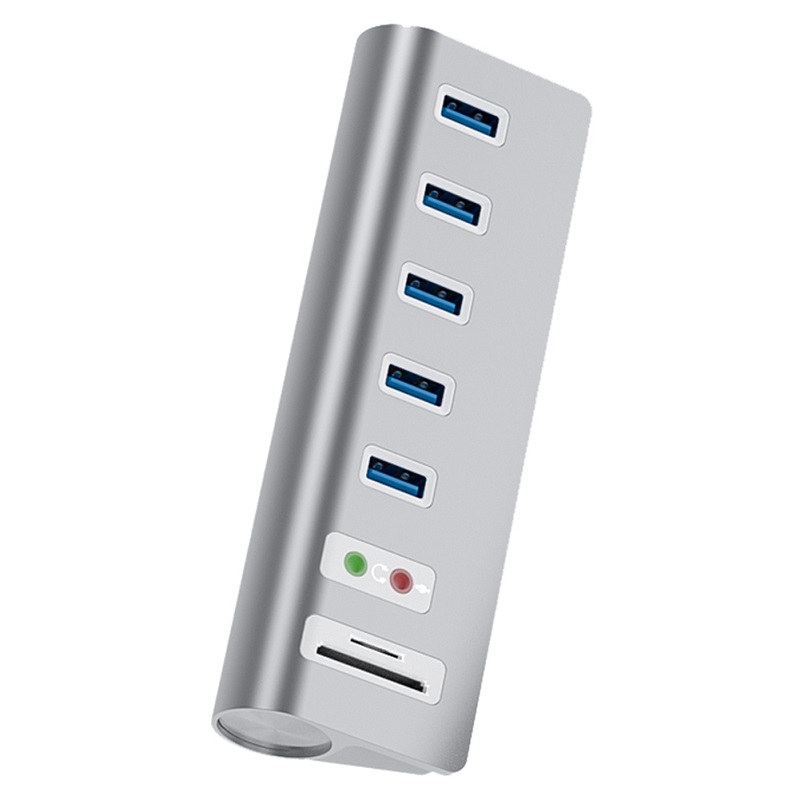 USB hub Acasis USB-7U 3.5 мм на 5 портів USB 3.0 з аудіо адаптером та ...